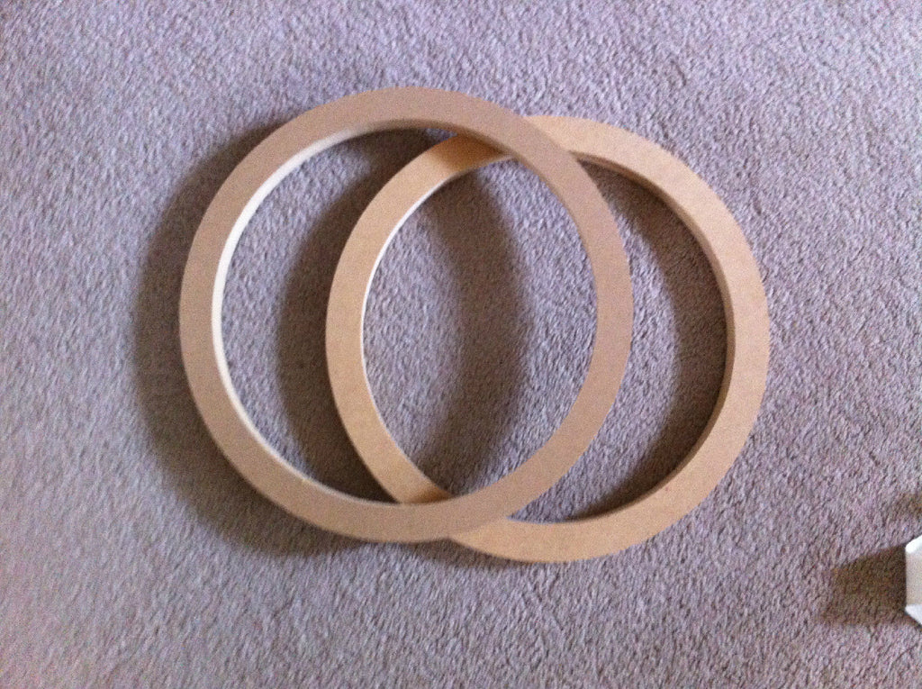 10" Speaker Subwoofer Spacers Fiberglass Rings 1/2" 3/4" 1" MDF Pair 9 ...